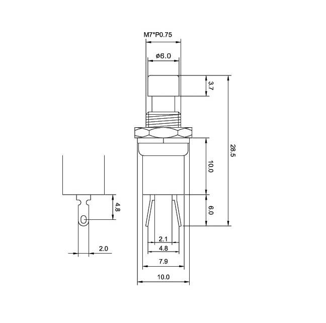 Przycisk PBS-10Bg Czerwony monostabilny 1A 250V okrągły zwierny | AUTOMATYKA I MECHANIKA ...