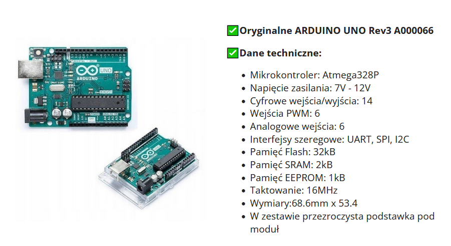 Zestaw startowy do Arduino Uno Rev3 BASIC z akcesoriami | ARDUINO \ Arduino moduły główne ...